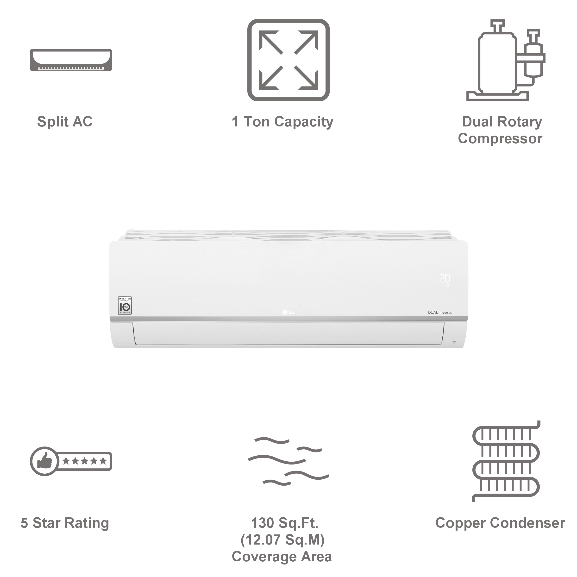 Buy Lg 6 In 1 Convertible 1 Ton 5 Star Ai Dual Inverter Split Ac 2022